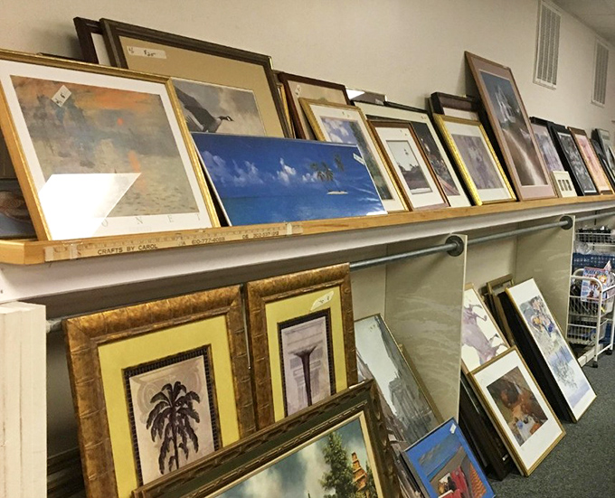 Wall art paradise where someone else's discarded memories become your home's new statement pieces. One person's "what was I thinking" is another's masterpiece.