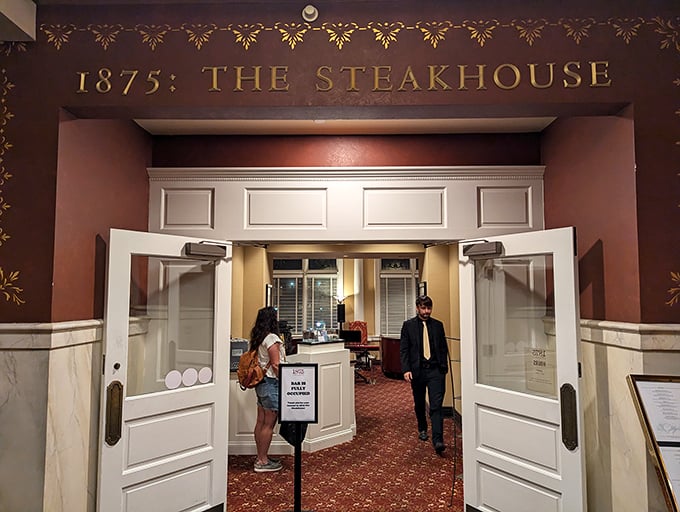 Step through these grand doors into 1875, where history meets hickory smoke and prime cuts reign supreme.