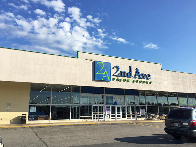 That blue and green logo signals serious thrifting territory where square footage equals serious savings potential.
