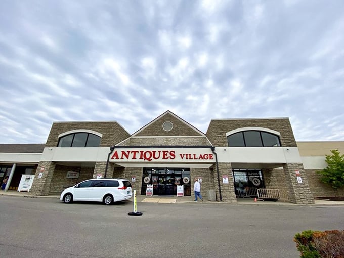 This stone-faced beauty stands ready to reveal decades of collected memories and forgotten treasures within.