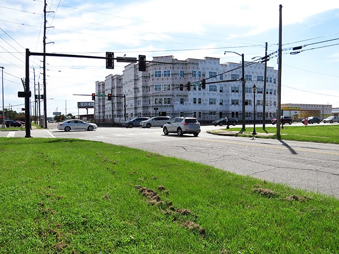 Modern meets timeless along these peaceful streets where progress respects the past beautifully.