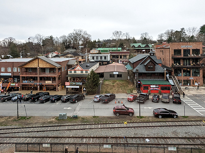 Blue Ridge's mountain setting offers the perfect blend of rustic charm and sophisticated shopping. Those railway tracks have stories to tell!