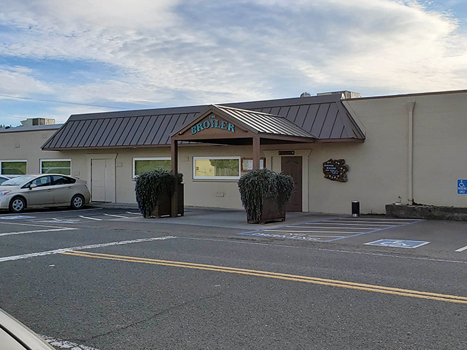 The Broiler's modest entrance belies the magnificent meaty treasures within. Sometimes the best gifts come in plain packages.