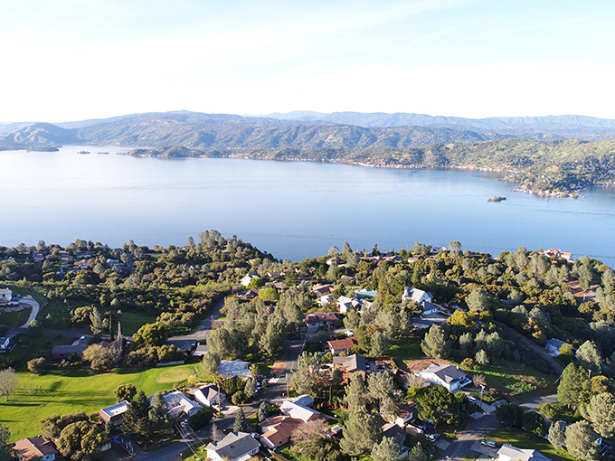 Clearlake spreads below like nature's own retirement community, where every sunrise comes with a million-dollar view.