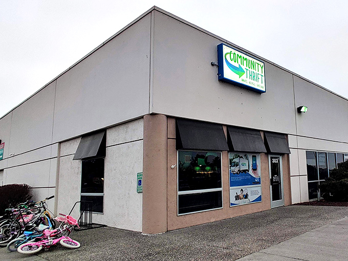 Community Thrift keeps it real! This no-frills exterior hides a treasure trove of bargains that'll have you doing the "great deal" dance.