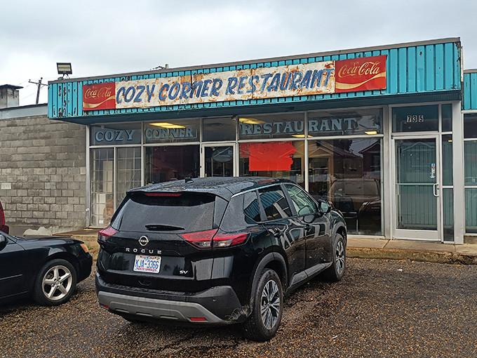 Cozy Corner's blue exterior and vintage Coca-Cola sign transport you to simpler times. The kind where calories didn't exist!