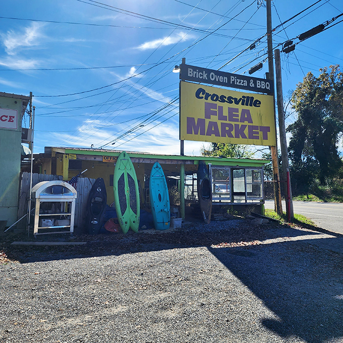Crossville's flea market sits pretty with pizza nearby &ndash; because treasure hunting works up quite an appetite.