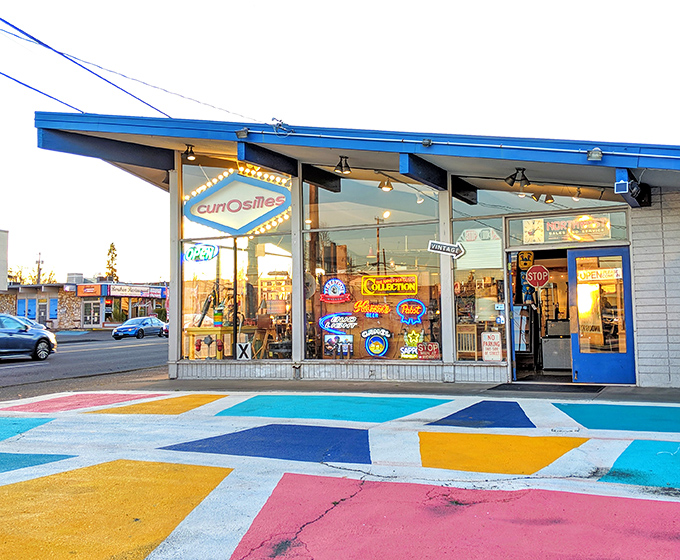 The colorful storefront practically shouts "come explore" in the most delightful way possible.