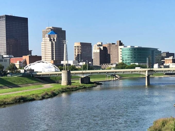 Dayton's riverside skyline reflects the city's aviation heritage while offering modern amenities for comfortable retirement living.