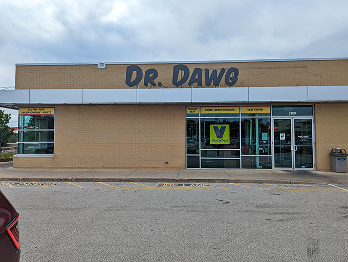Dr. Dawg's modern medicine: prescribing smiles one perfectly grilled sausage at a time. 