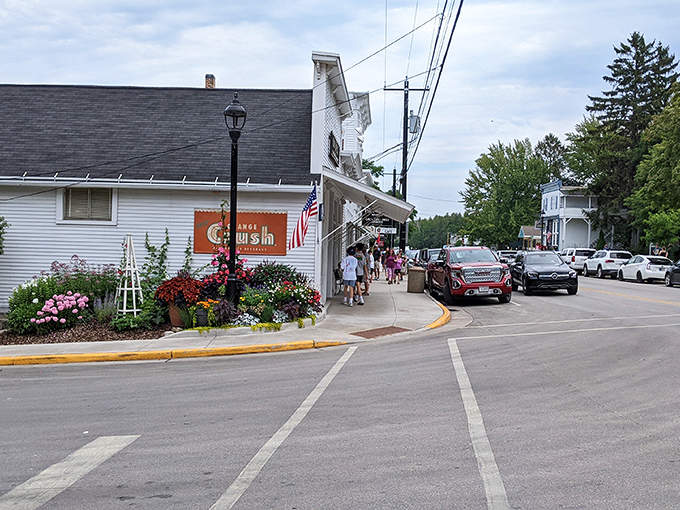 Fish Creek's main drag buzzes with the kind of energy that makes vacation memories stick.