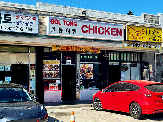 Korean fried chicken meets LA strip mall charm - proof that culinary magic happens in the most unexpected places.