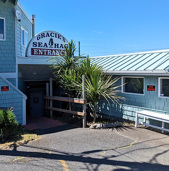 Don't judge this weathered beauty by its cover - inside lies some serious seafood wizardry.