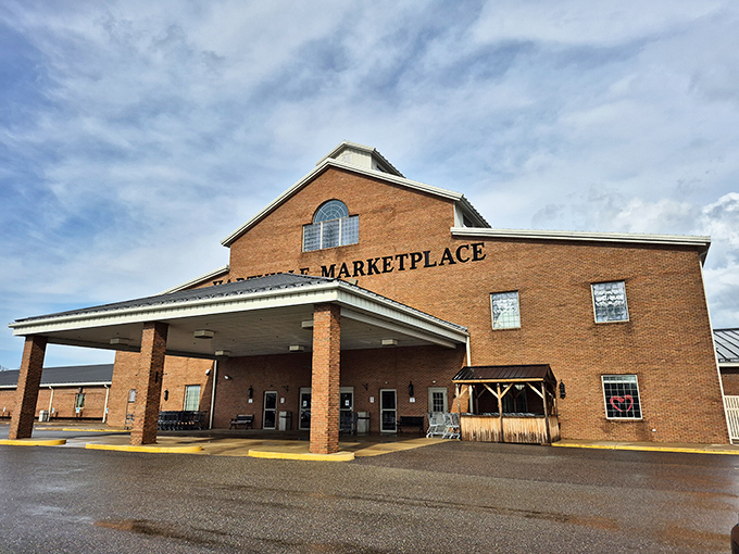 This impressive brick fortress of bargains looks more like a shopping mall than your typical flea market.