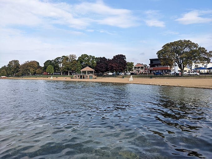 Lake Geneva's shoreline invites you to dip your toes in crystal waters while mansions stand guard like architectural sentinels.