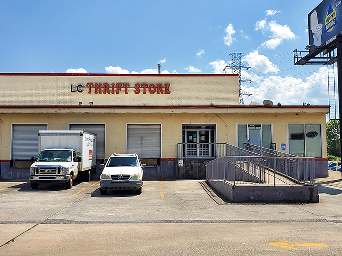 Last Chance Thrift Store's no-frills exterior hides a wonderland of finds. Never judge a thrift store by its loading dock!