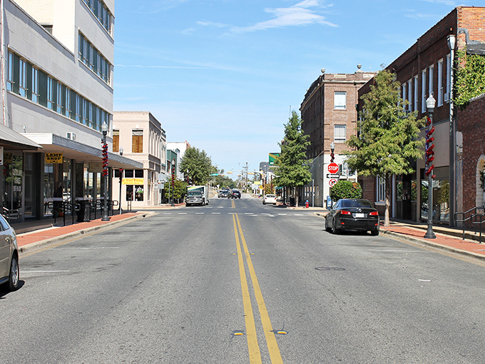 Lufkin's main drag welcomes you with small-town charm and zero traffic jams. That Dairy Queen sign promises the simple joy of a dipped cone!
