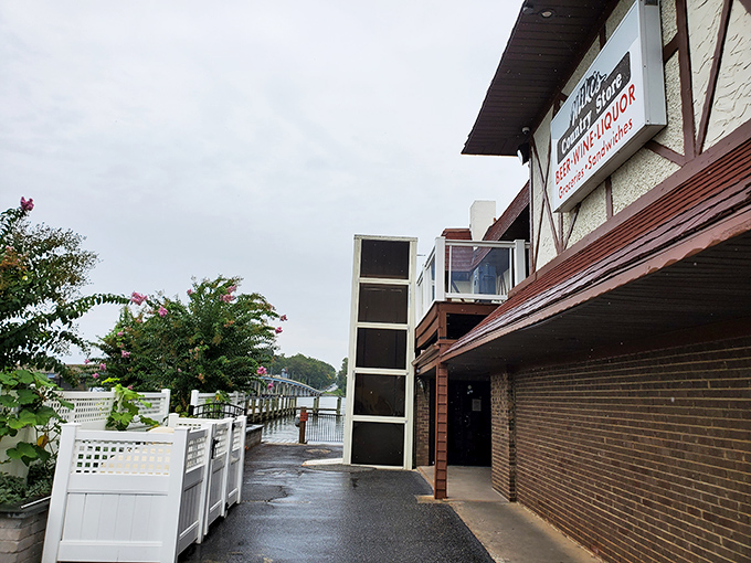 That riverside walkway hints at the feast waiting inside&mdash;Maryland crabs served with a side of waterfront charm.