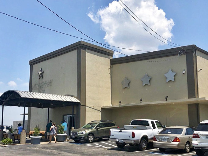 Monument Inn might look like a no-nonsense building, but those stars hint at stellar seafood inside.