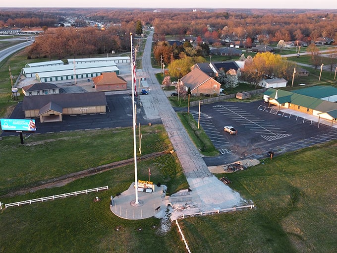 Neosho's bird's-eye view shows a town that grew up respecting both progress and wide open spaces.