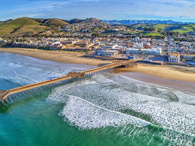 Pismo Beach's iconic pier stretches into the Pacific like a runway for spectacular sunsets.