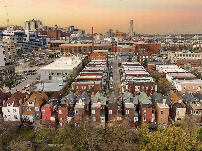 Those colorful row houses prove that affordable living doesn't mean boring living in Pennsylvania.