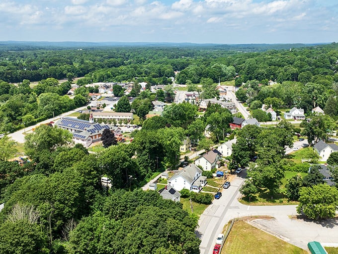 Plainfield's solar-powered simplicity from above &ndash; where green initiatives meet green-friendly prices that would make Marie Kondo's minimalist heart sing.