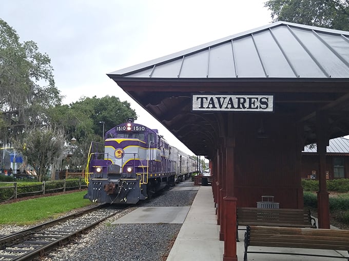 The magic of Christmas comes alive as this festive locomotive prepares for its enchanting North Pole journey.