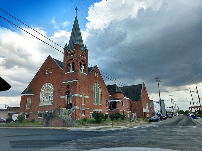 Admire the striking architecture of this historic brick church as you explore the quiet, scenic streets of this Indiana town.