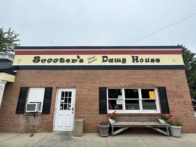 Sweet as apple pie, this brick building with flower boxes feels like visiting your favorite aunt's kitchen.