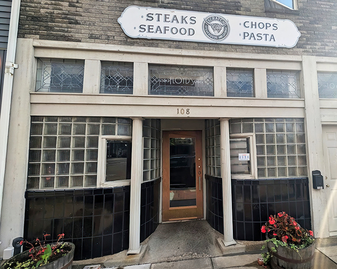 Scratch Steakhouse's vintage storefront looks like it belongs in a movie about small-town treasures. Plot twist: the food's the real star.