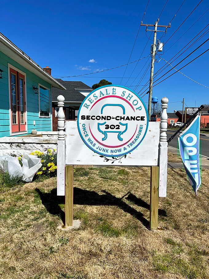 That turquoise cottage with its cheerful sign isn't just a shop&mdash;it's a philosophy. Yesterday's junk, today's treasure, tomorrow's conversation piece.