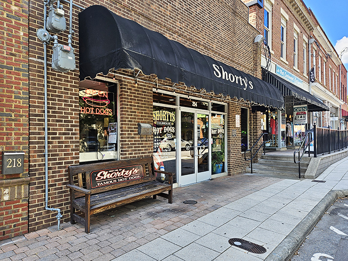 Shorty's black awning and brick storefront exude old-school confidence. When your hot dogs are this good, you don't need flashy gimmicks.