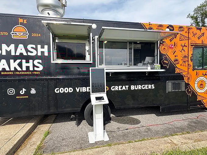 Food truck swagger meets permanent address &ndash; orange and black never looked so deliciously inviting.