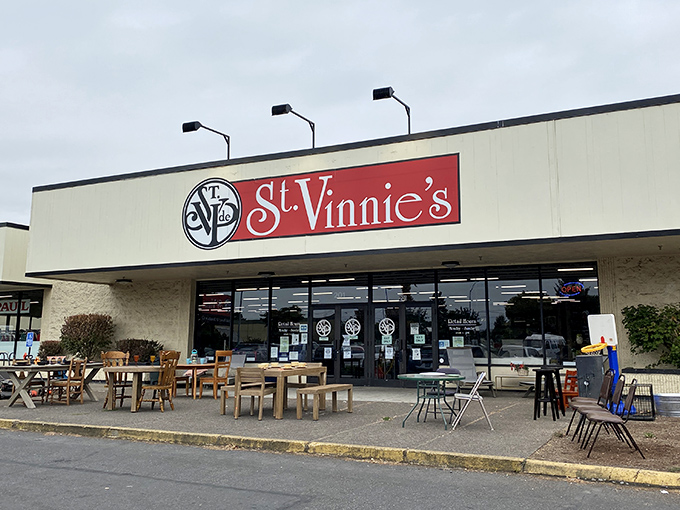 St. Vinnie's spacious storefront could be mistaken for a department store, but the prices will remind you it's thrift paradise.