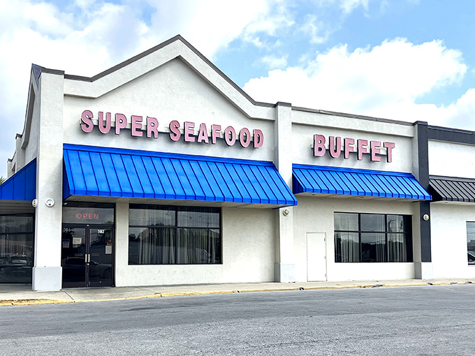 Super Seafood Buffet brings ocean treasures inland, where landlocked dreams meet coastal cuisine reality.