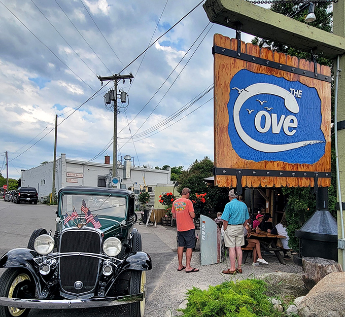 Classic cars and weathered wood signs &ndash; The Cove looks exactly like your childhood fishing dreams.