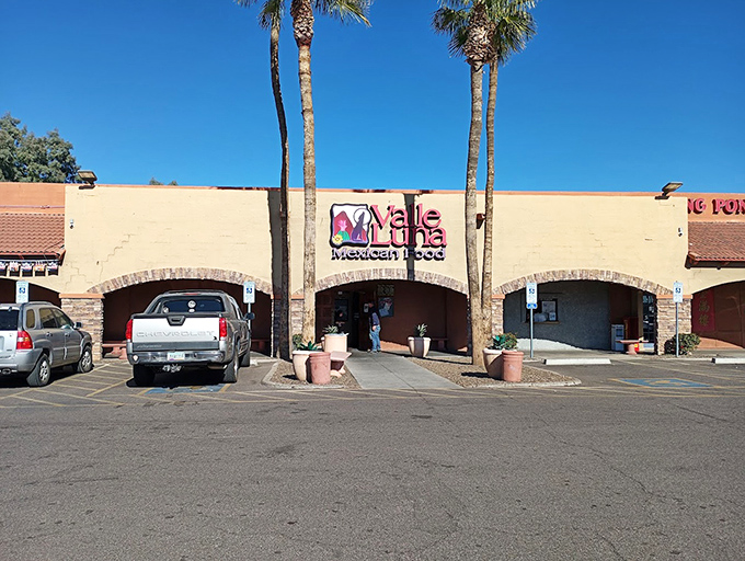 Valle Luna's palm-framed entrance promises a moon-worthy dining experience. Their chimichangas are literally out of this world!