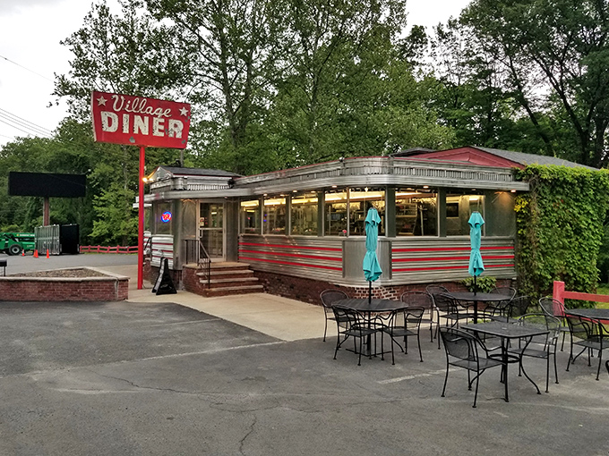 Chrome and dreams&mdash;this classic diner car looks ready for its Hollywood close-up. Those outdoor tables are prime people-watching real estate.