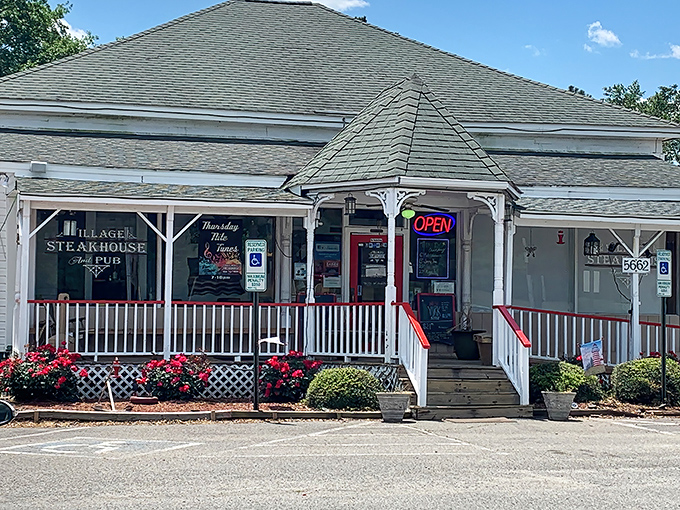 That white house charm makes every meal feel like Sunday dinner at grandma's.