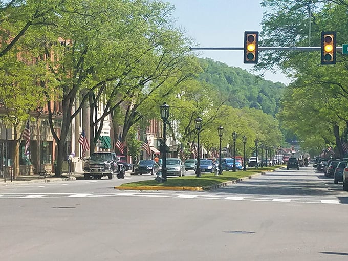 Wellsboro's tree-lined main street looks like it was plucked from a Norman Rockwell painting – complete with American flags.