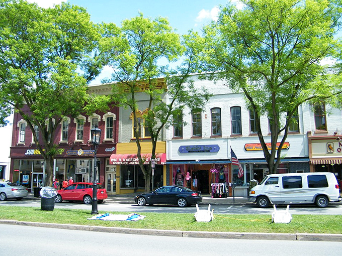 Wide streets and classic storefronts create the quintessential small-town atmosphere retirees dream about finding.
