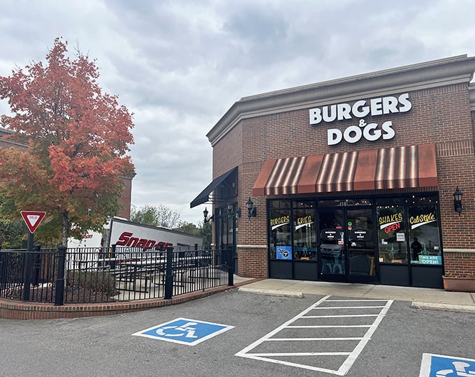 Modern architecture meets timeless American comfort food - it's like the future decided hot dogs were worth keeping.