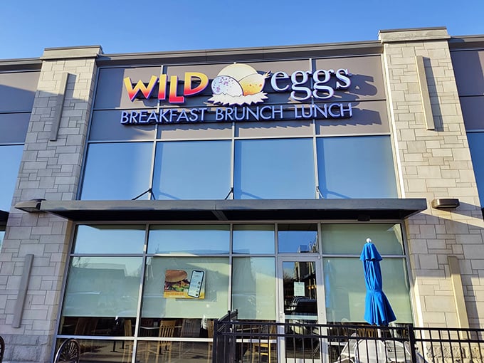 Clean lines and big windows suggest Wild Eggs takes their breakfast game seriously without the diner drama.