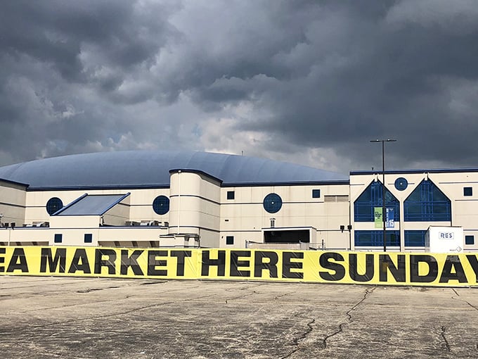 The massive Allstate Arena transforms its parking lot into a Sunday city of deals and discoveries.