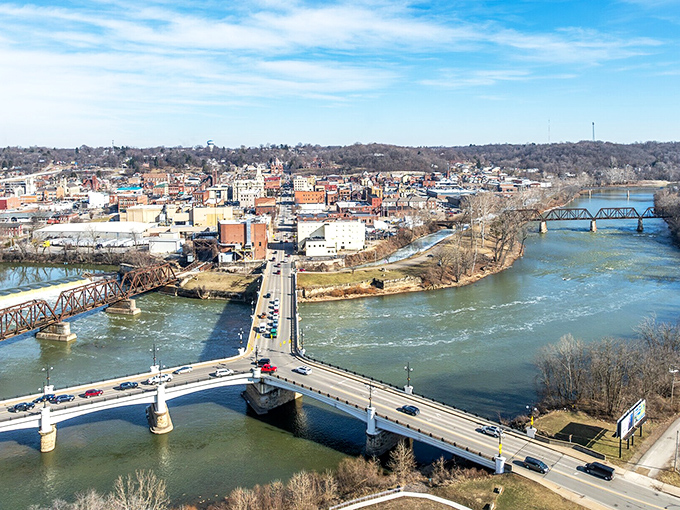 The Muskingum River flows through Zanesville carrying decades of stories and the promise of peaceful retirement days.