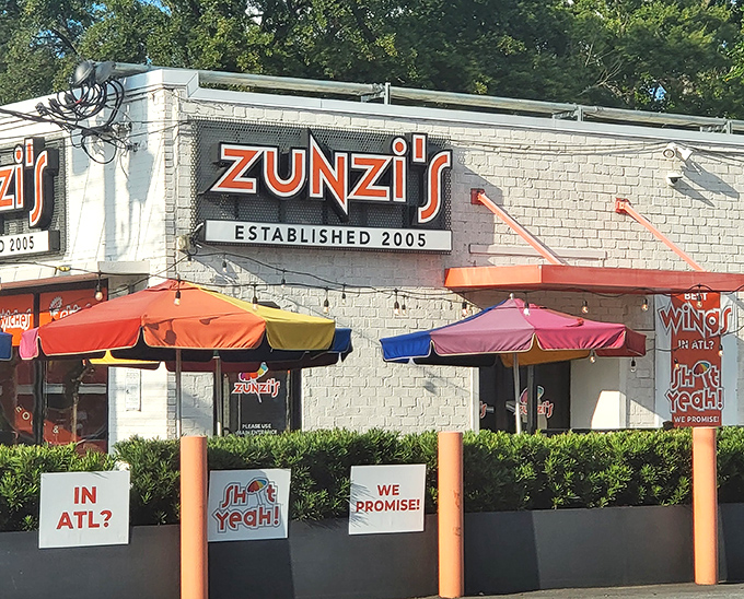 Zunzi's colorful umbrellas hint at the international flavor explosion waiting inside. South African-inspired sandwiches worth the wait!