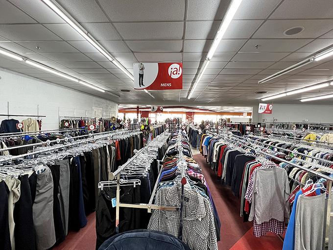 Men's department heaven! Adelante's meticulously organized racks make finding that perfect button-down easier than locating matching socks in your drawer.