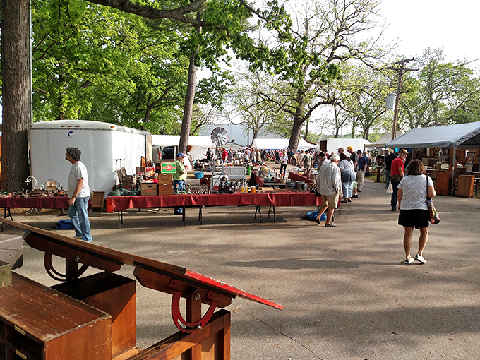 Under open skies, dealers spread their collections like a vintage wonderland across the historic fairgrounds.