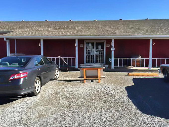 This unassuming red building might look like any rural shop, but inside lies a labyrinth of affordable vintage wonders.